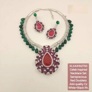 American Diamond Malaika Arora Necklace LUXURY India Jewelry Statement ...