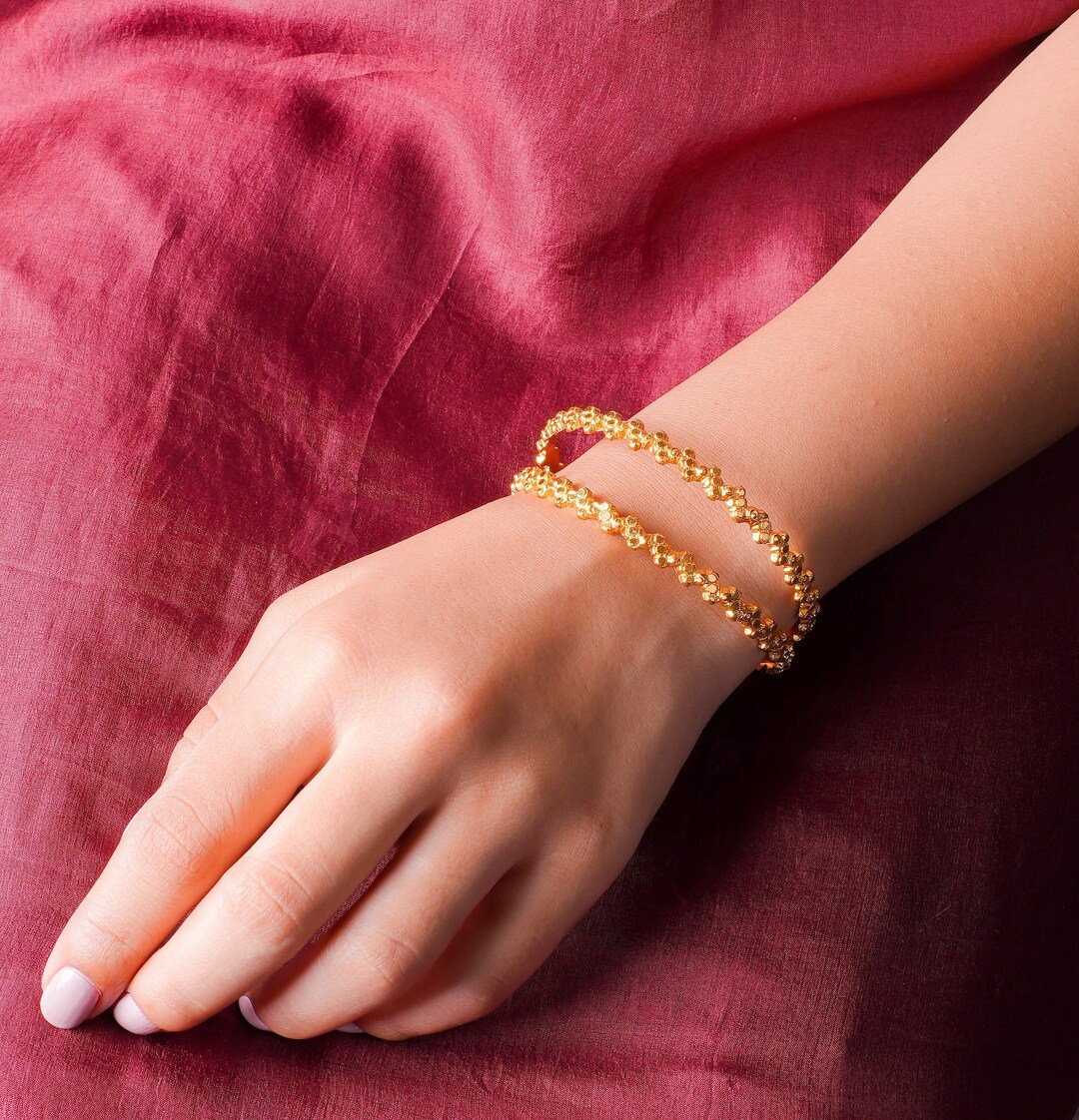 Kada Bangle India Gold Bangles Gold Plated Bangles Indian Antique Gold ...