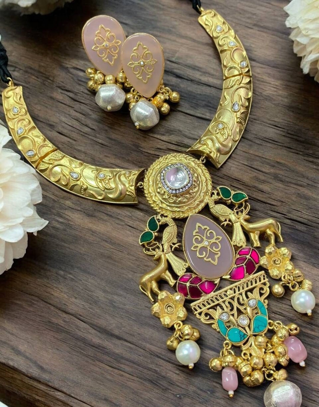 Polki Necklace Hasli Necklace Fusion Necklace Amrapali Jewelry Hasli ...