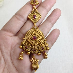 Maang Tikka Antique Temple Forehead Tika India Bridal Maang Tikka 22k ...