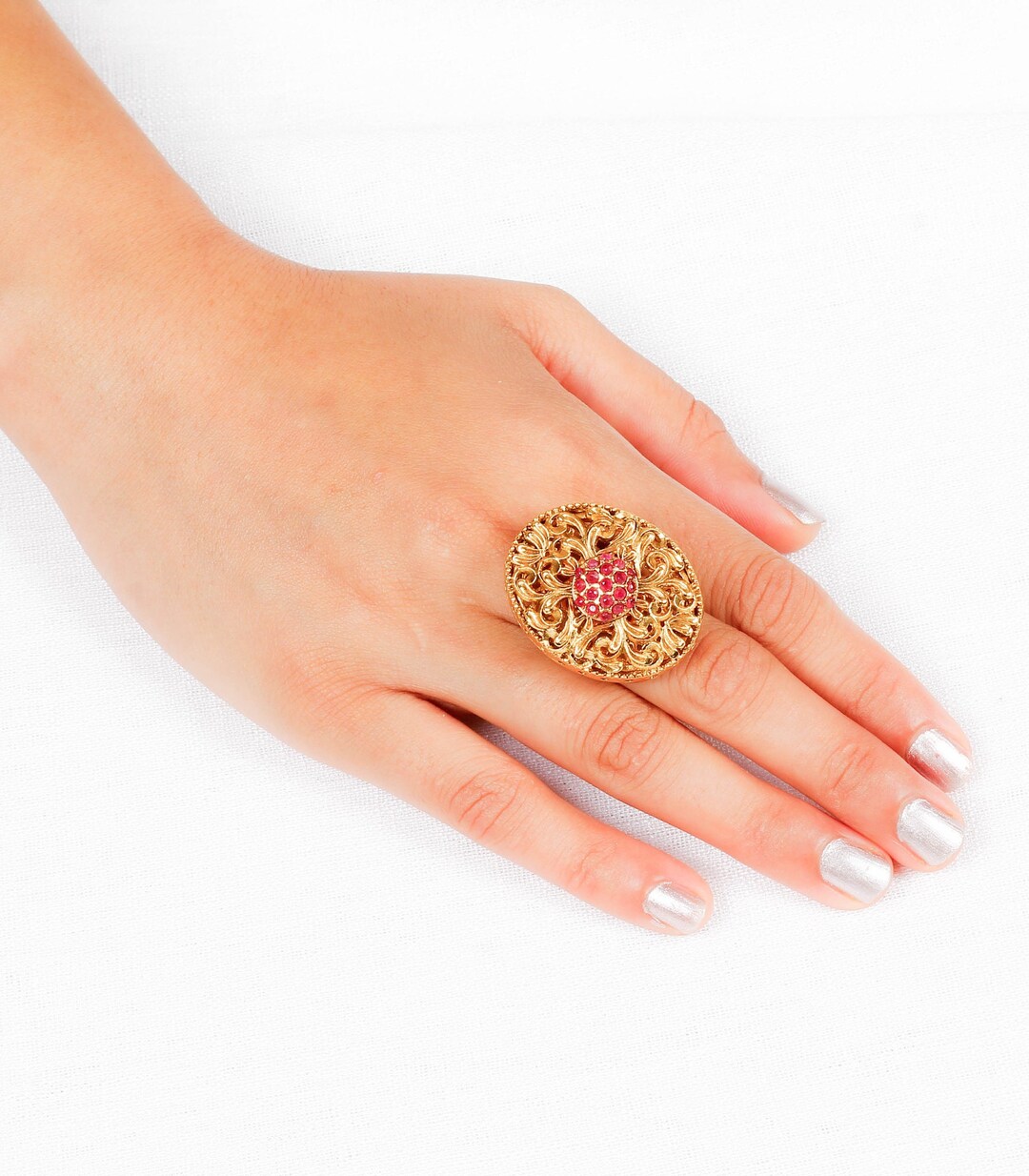 22K Gold Ring Amrapali Jewelry India Ring Bollywood Ring - Etsy