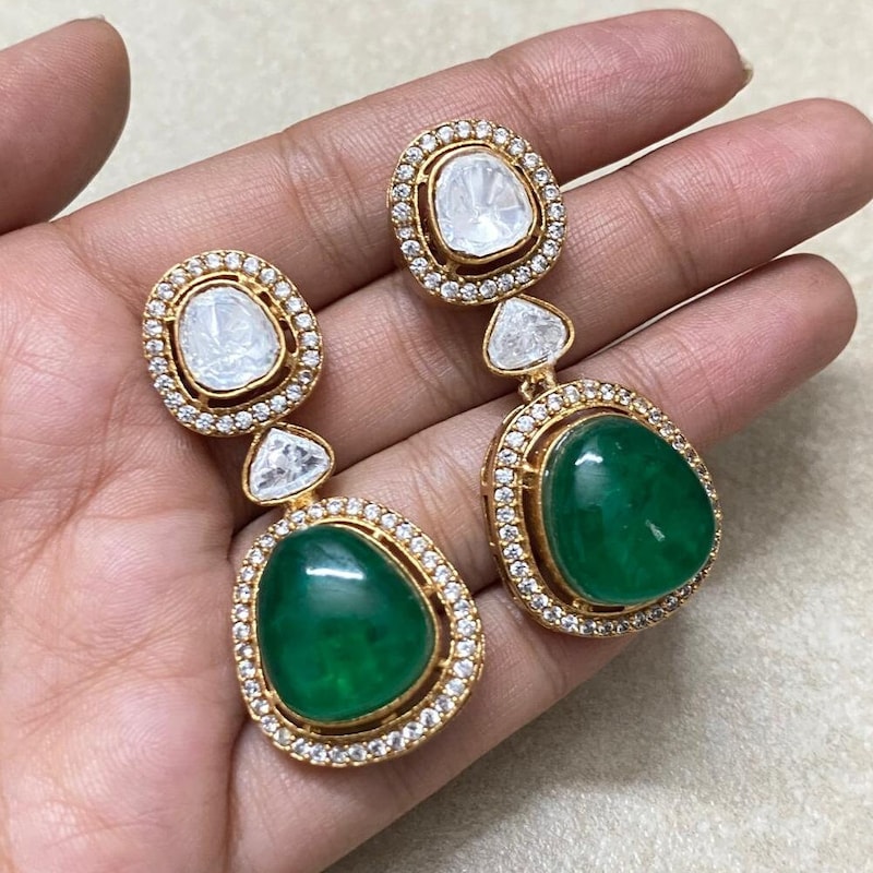 Green Earrings - Etsy