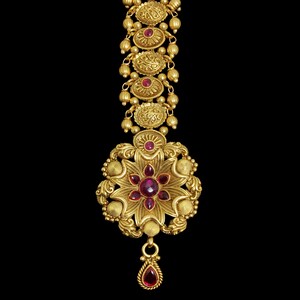 Maang Tikka Gold Ruby India Bridal Tikka PREMIUM Antique Gold Plated ...