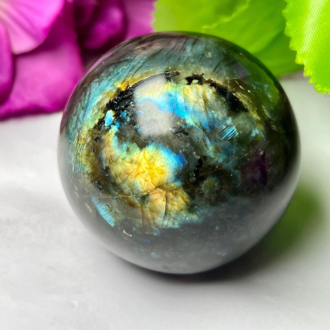 Beautiful Blue Yellow Rainbow Labradorite Stone Spectrolite Sunshine ...