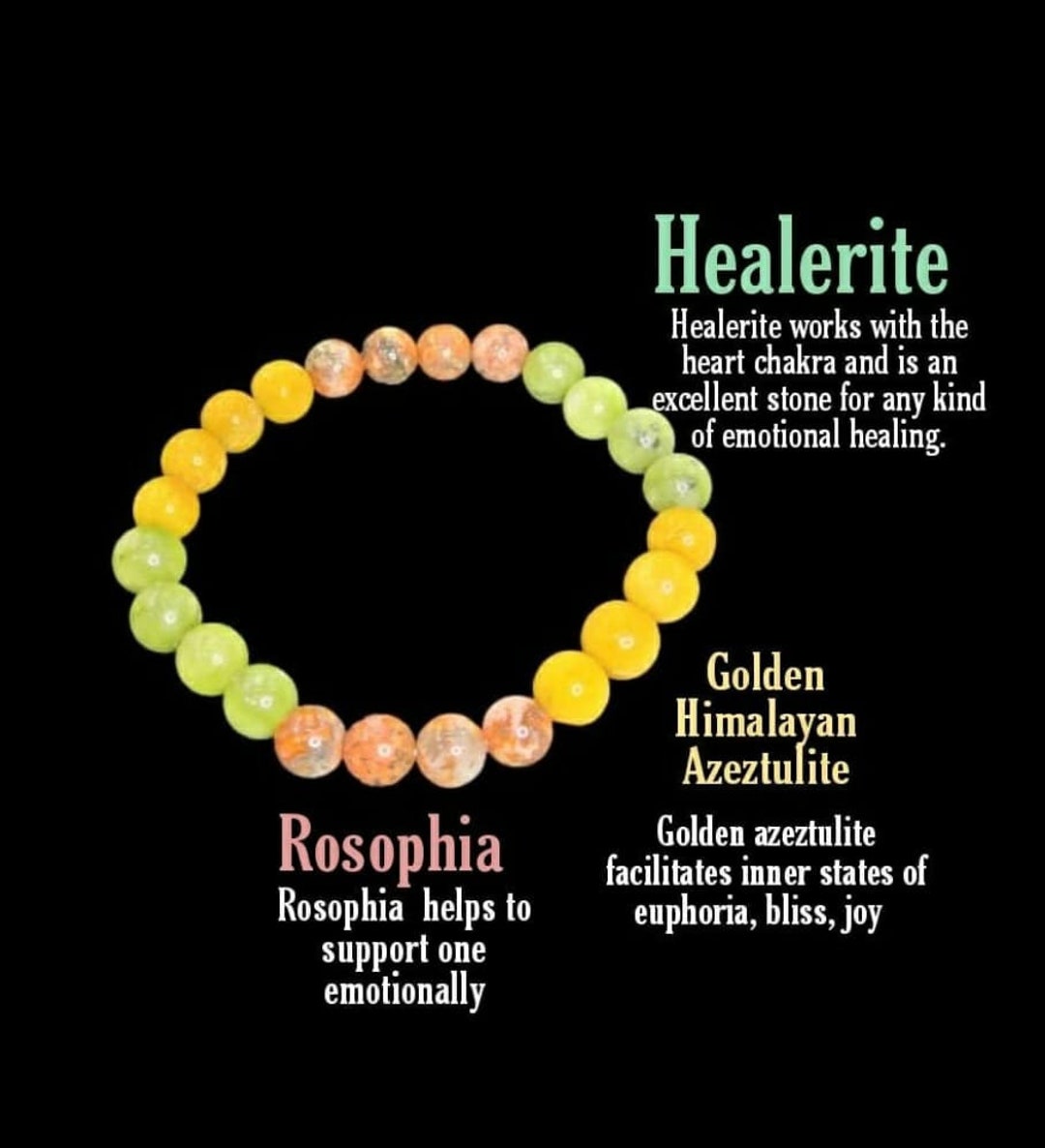 Beautiful Golden Himalayan , Rosophia Stone ,healerite Stone Bracelet ...