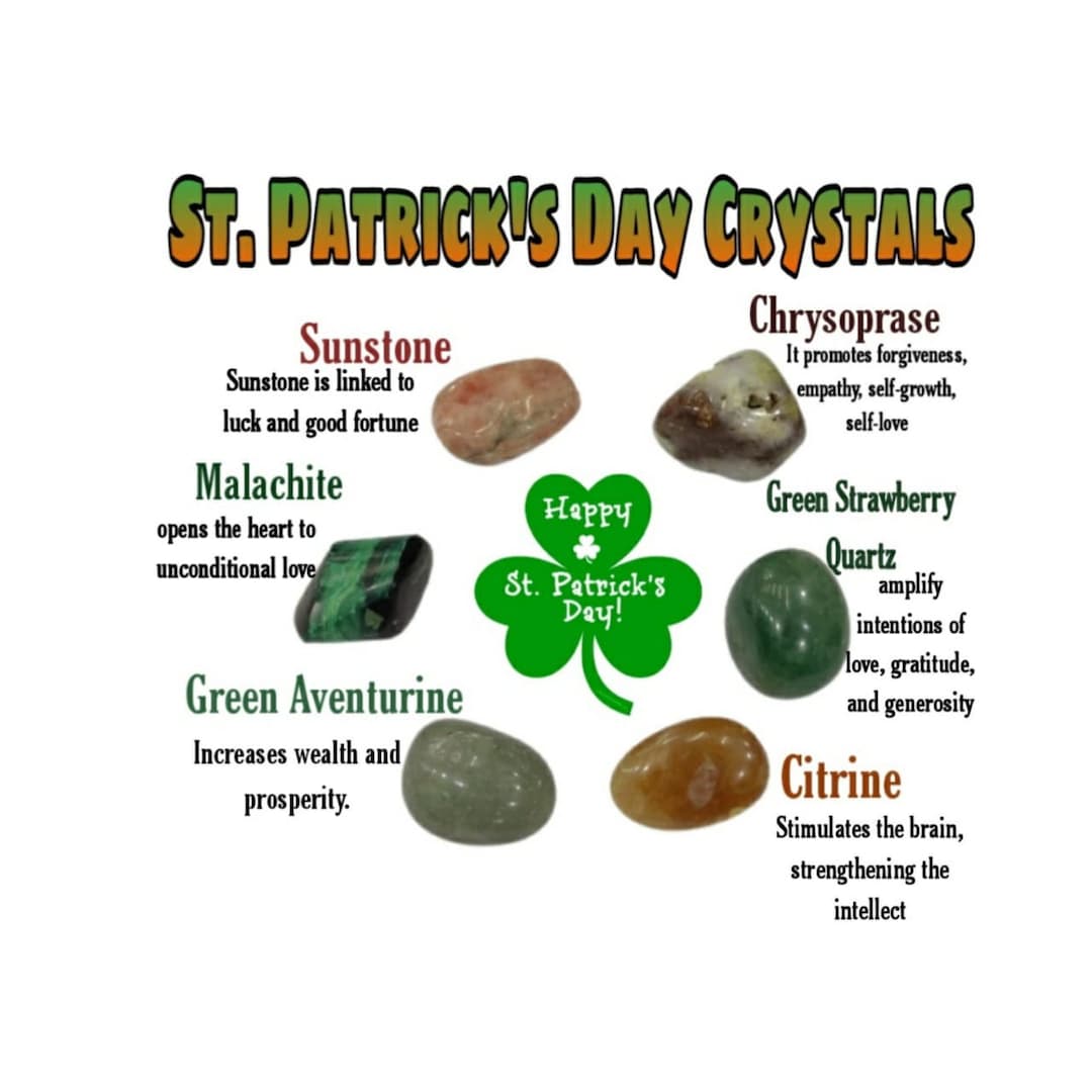 St. Patrick's Day Crystal Tumble Stone Set Kit Sunstone ,citrine ...