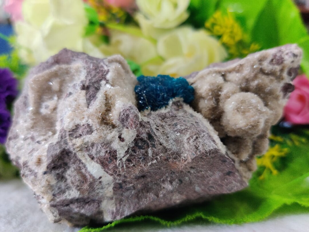 Cavansite Flower Pentagonite Crystal Druzy on Micro Stilbite - Etsy