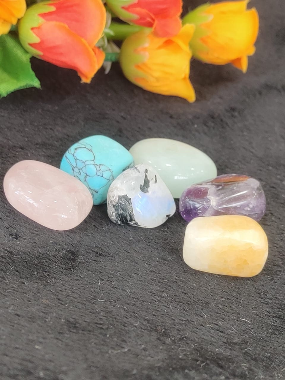 Crystal Tumble Stone Set for Pisces Zodiac Sign Rainbow | Etsy