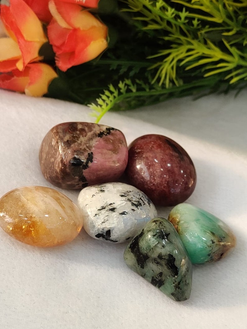 Crystal Tumble Stone Set for Cancer Zodiac Sign Moonstone - Etsy