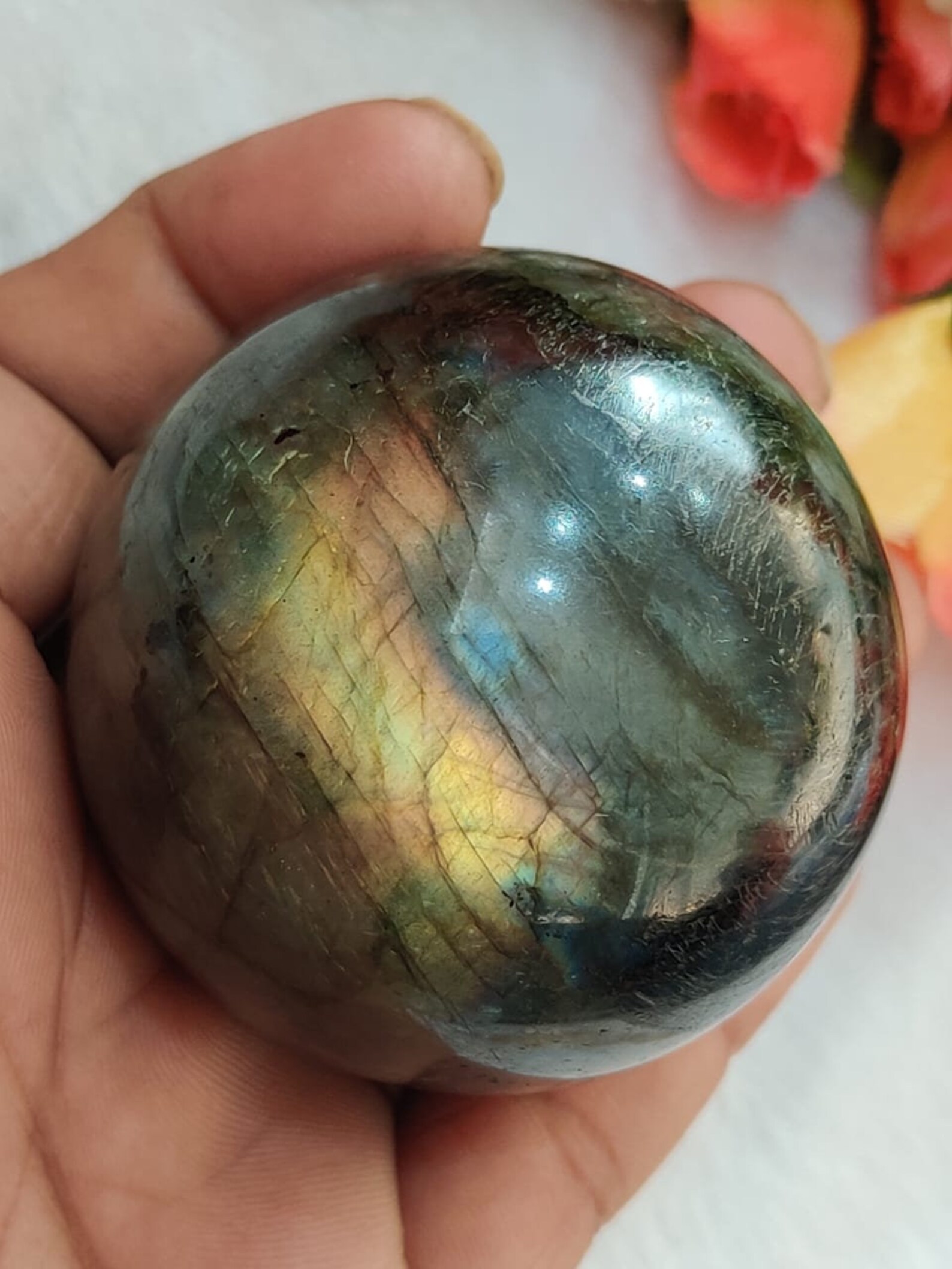 Rarest & Beautiful Blue Yellow Rainbow Labradorite Stone | Etsy