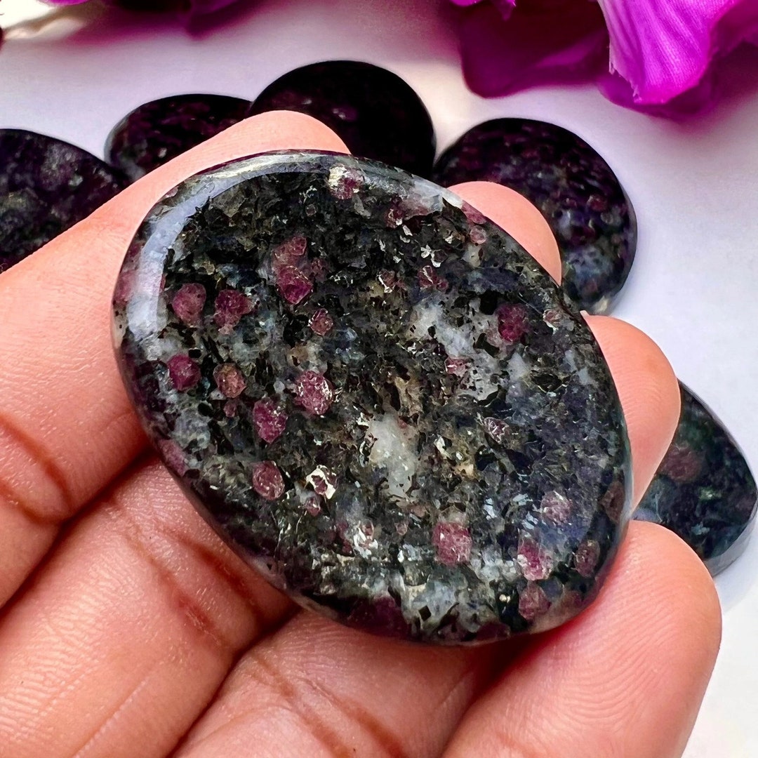Ruby Spinel in Matrix Stone Oval Shape Worry Stone for Crystal Healing ...