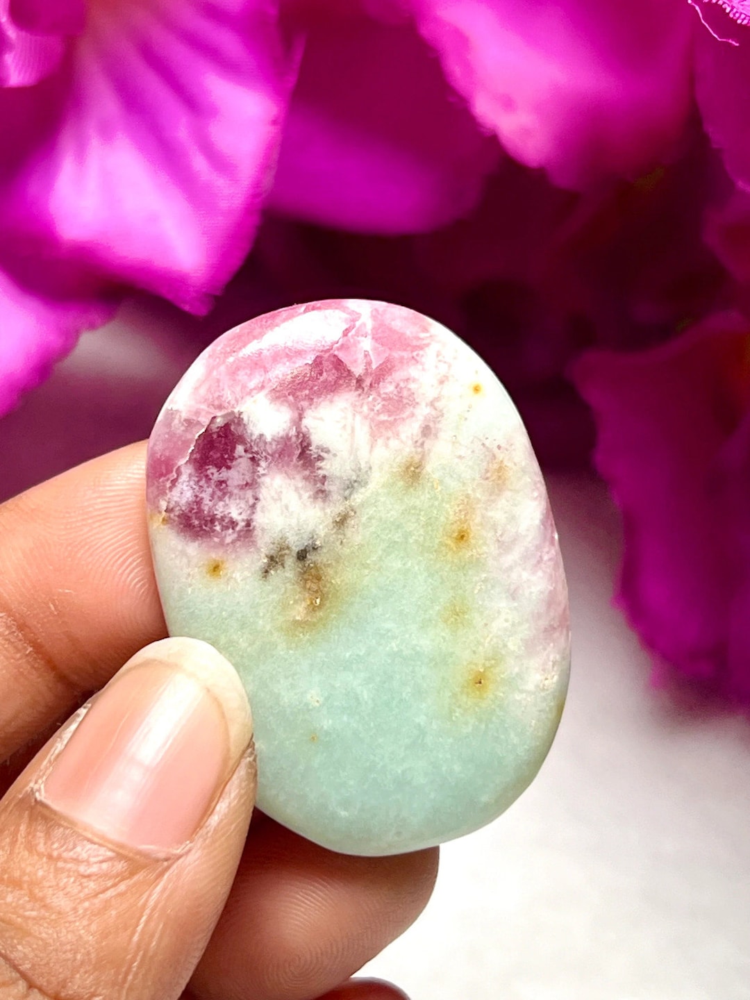 RARE Kämmererite Oval Shape Worry Stone for Crystal Healing and ...