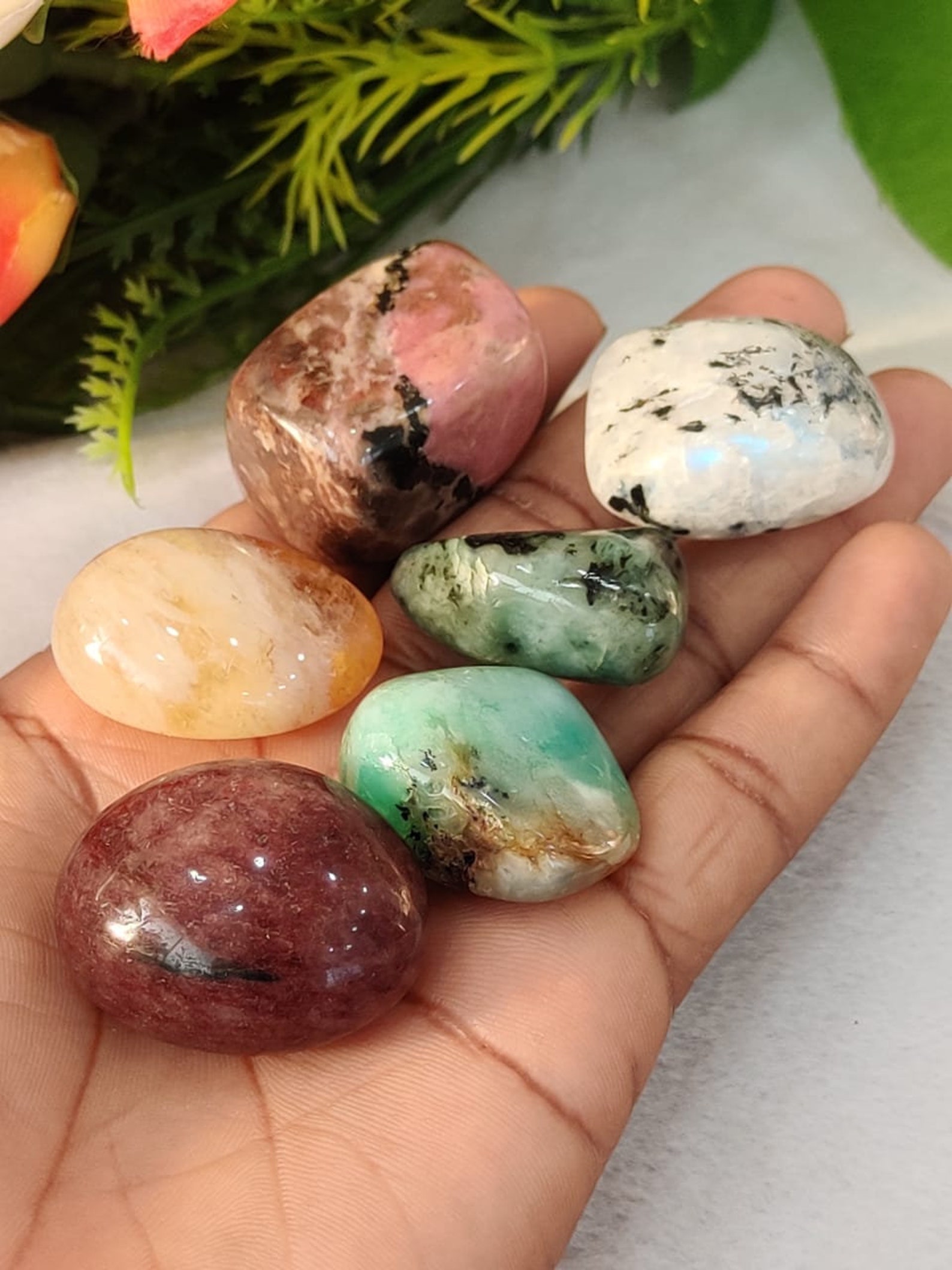 Crystal Tumble Stone Set for Cancer Zodiac Sign Moonstone - Etsy