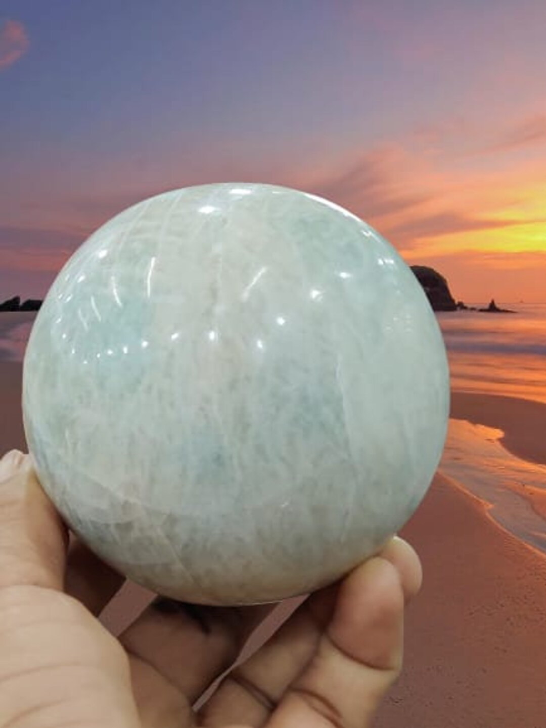 Rarest and Truly Beautiful Green Datolite Crystal Stone Sphere Orb 482 ...