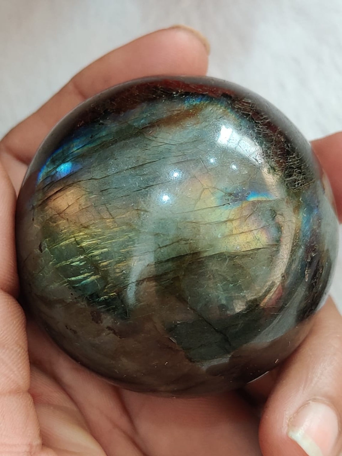 Rarest & Beautiful Blue Yellow Rainbow Labradorite Stone | Etsy