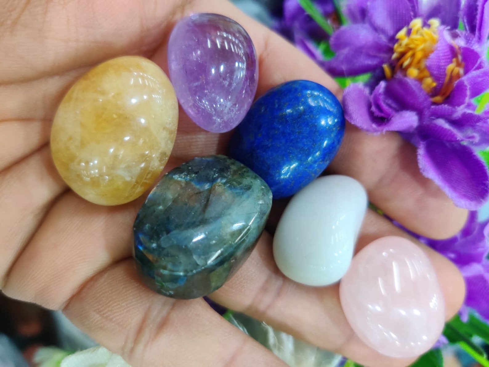 For Moodlifting Crystal Tumble Stone Set Lapiz Lazuli | Etsy