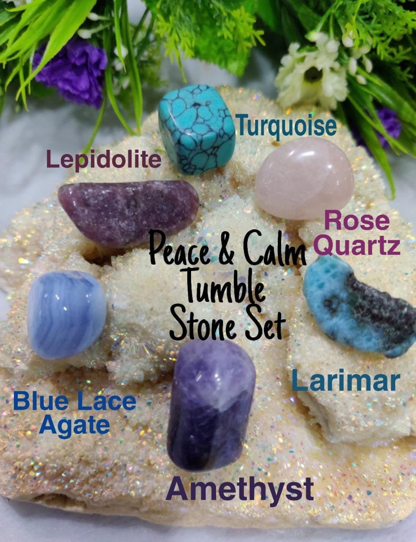 Peace and Calm Healing Stone Crystal Set | Etsy