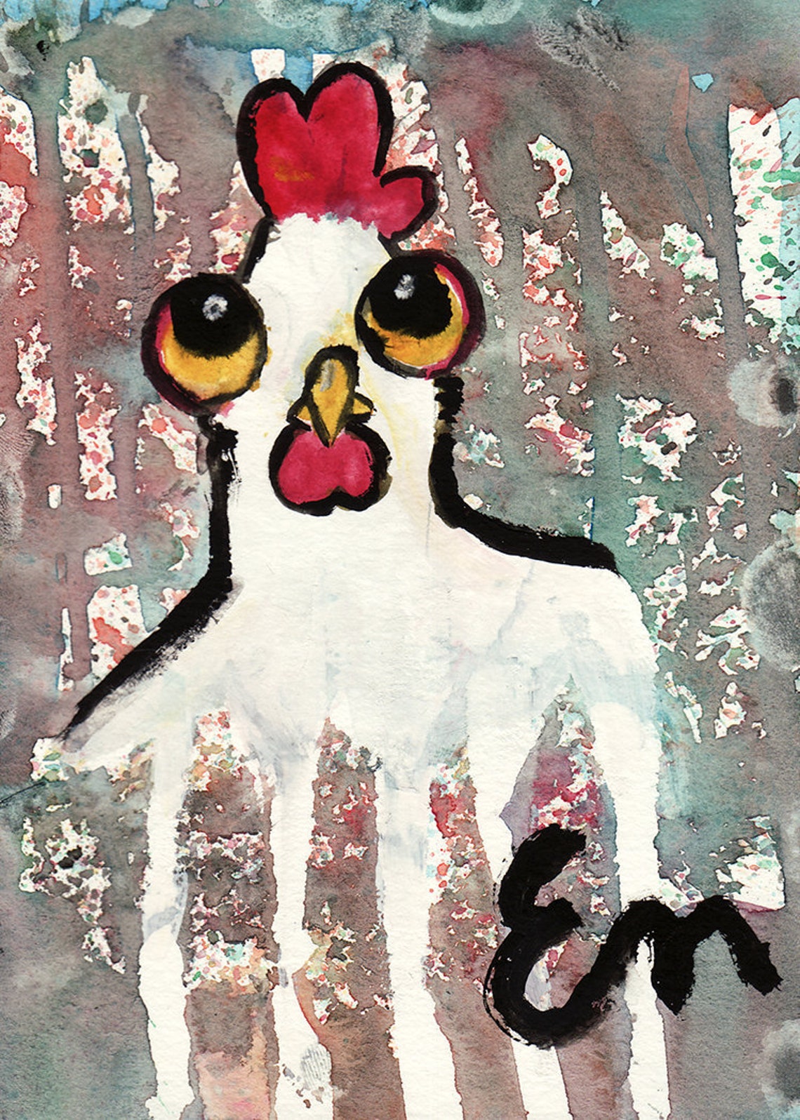 Ghost Chicken Giclee Print on Fine Art Paper - Etsy