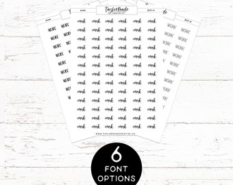 Work Script Stickers - Etsy