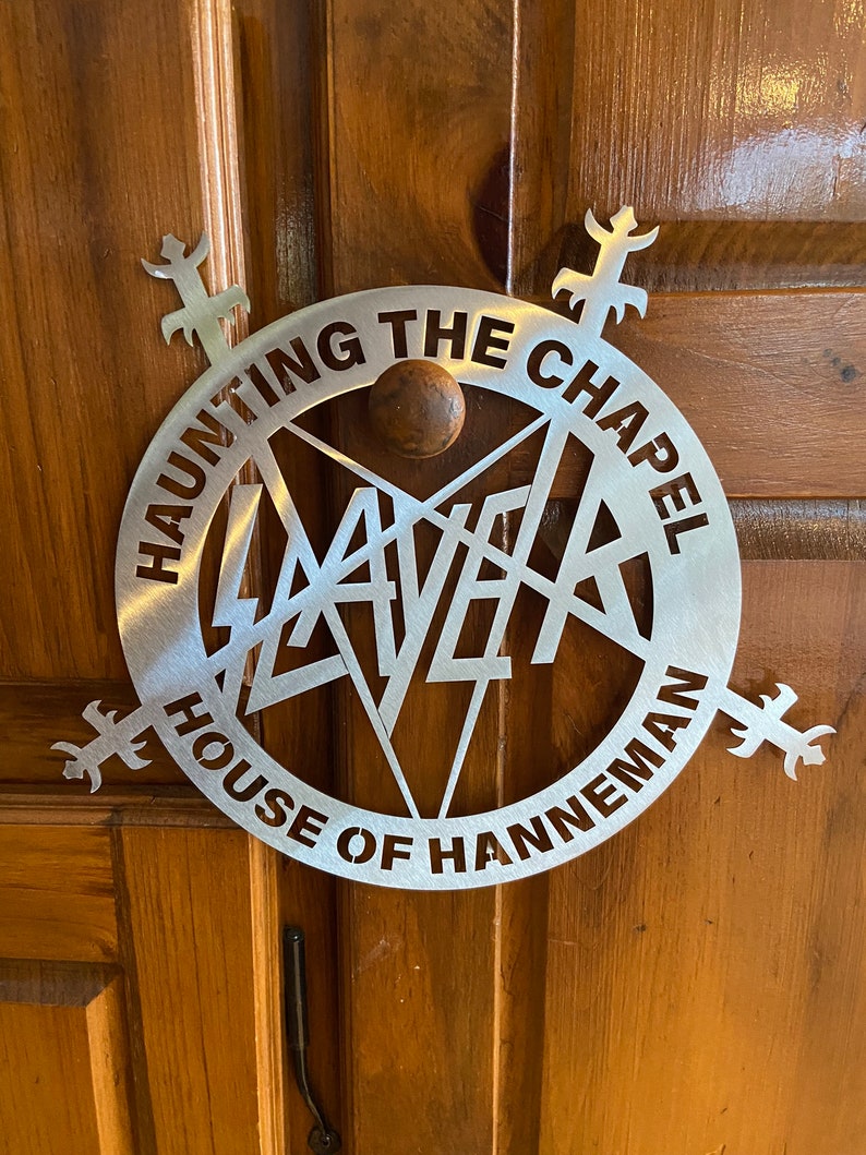 SLAYER Stainless Steel Logo Haunting the Chapel Hanneman 12" - Etsy