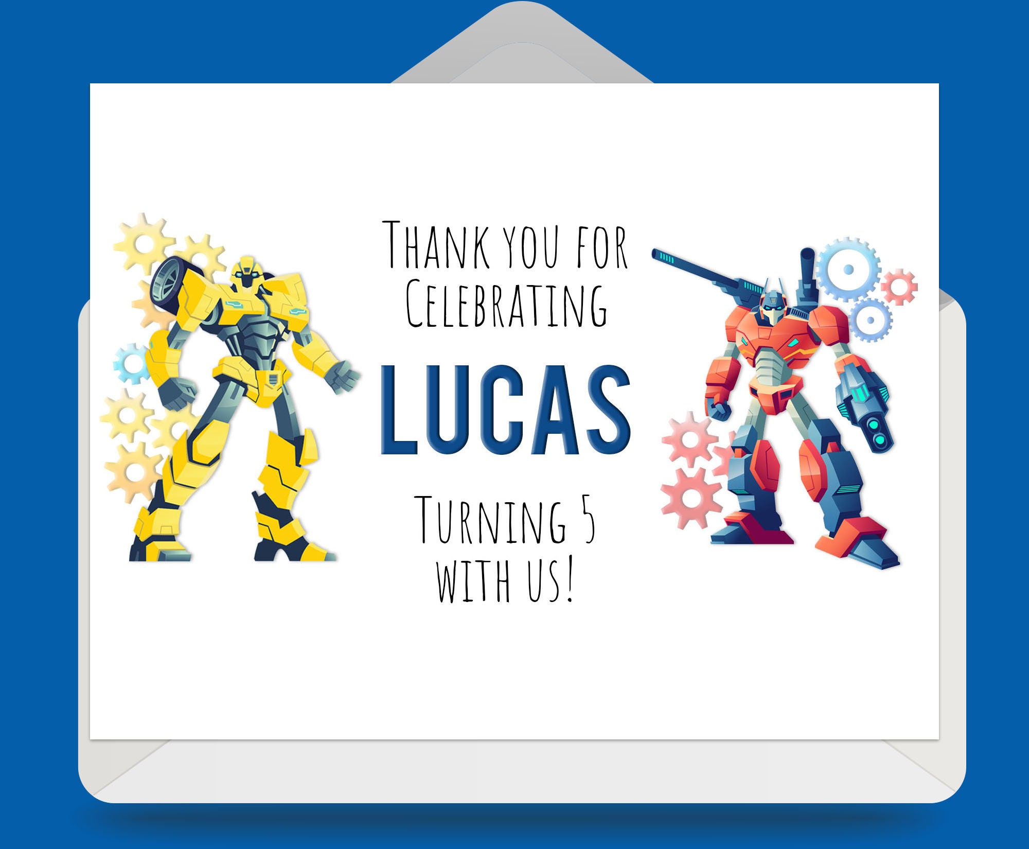 Autobots Birthday Thank You Card Transformers Birthday Thank - Etsy Canada