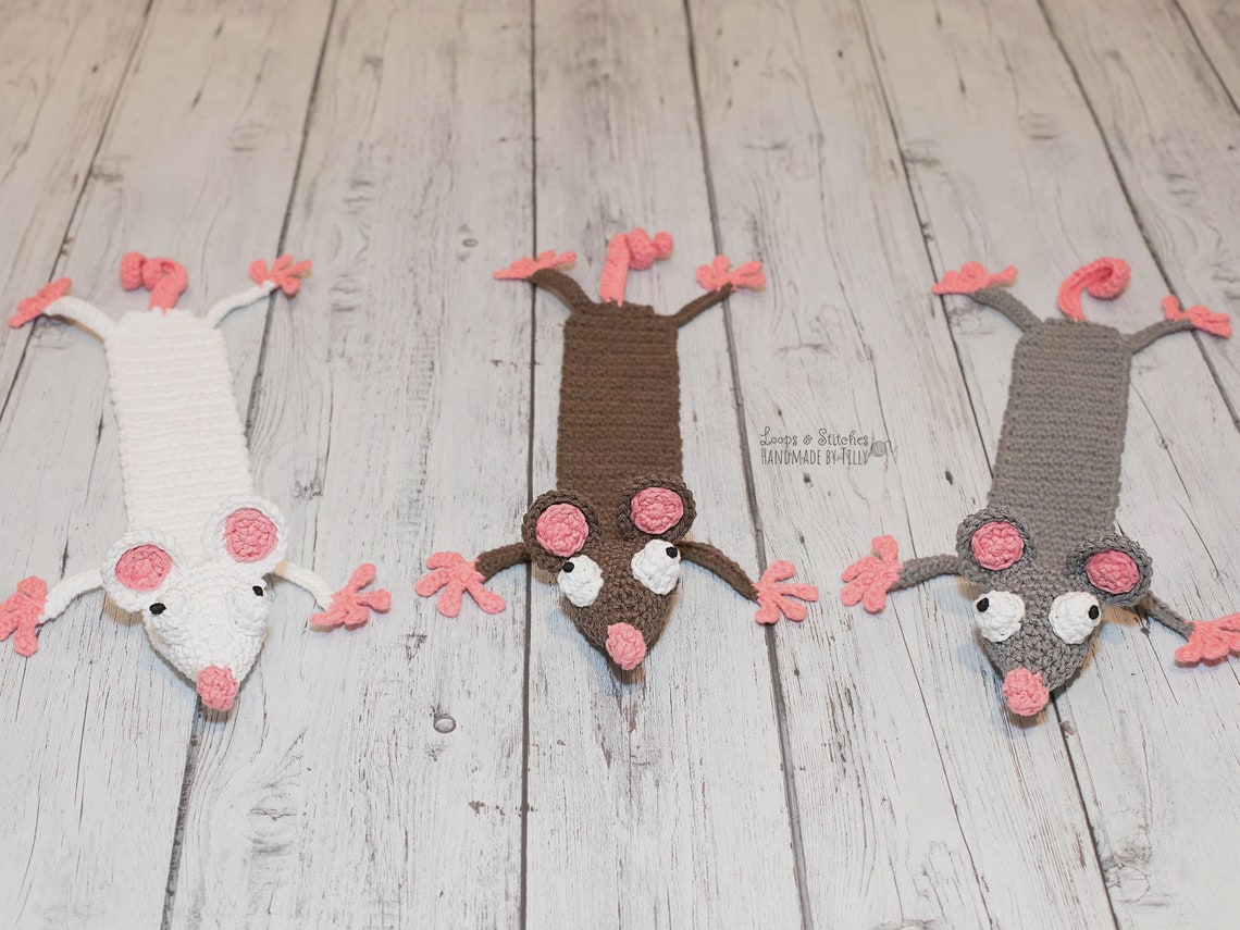 Rat Bookmark | Crochet Rat Bookmark | Amigurumi Rat Bookmark | Ready to ...