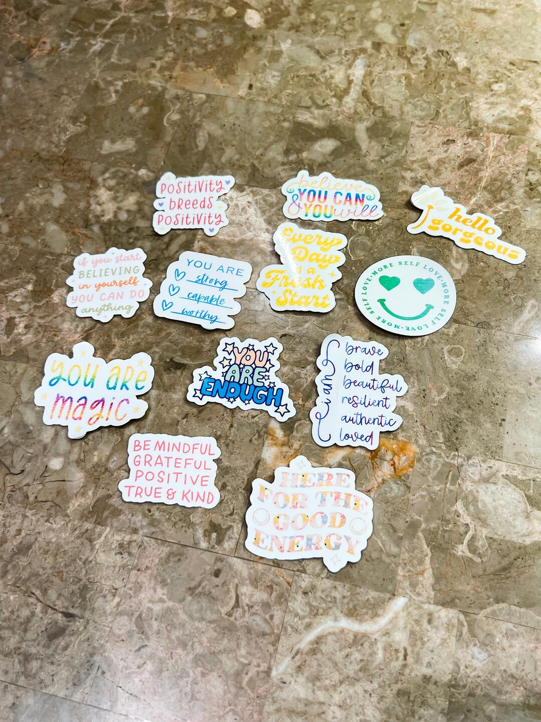 Positive Affirmation Sickers | Mantra Stickers |water Bottle Stickers ...