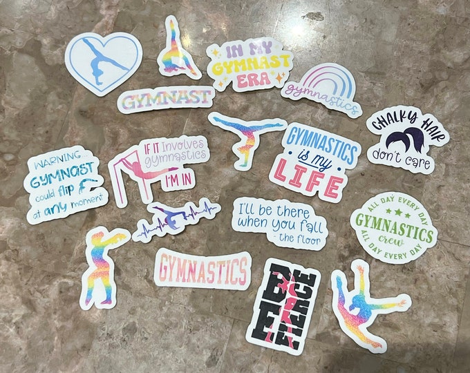 Gymnastics Vinyl Stickers, Gymnastics Gifts, Girl Gymnast Decal ...