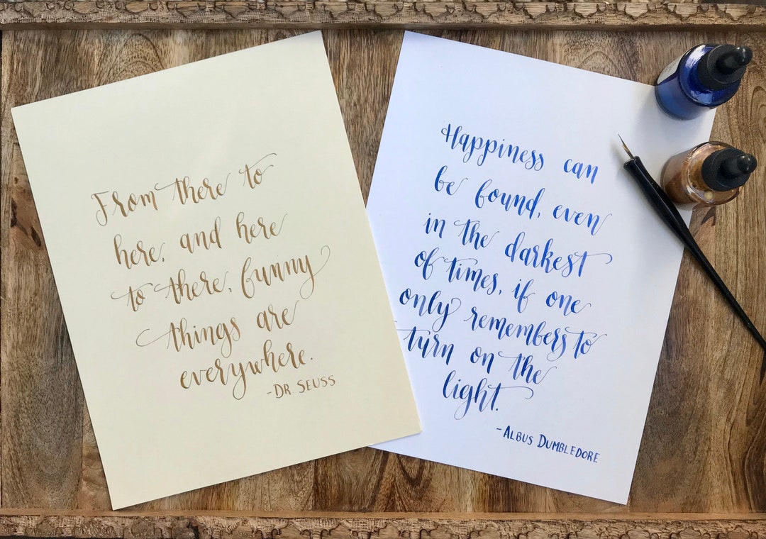 Custom Calligraphy Prints | Custom Calligraphy Quote - 8.5 X 11 in Hand ...