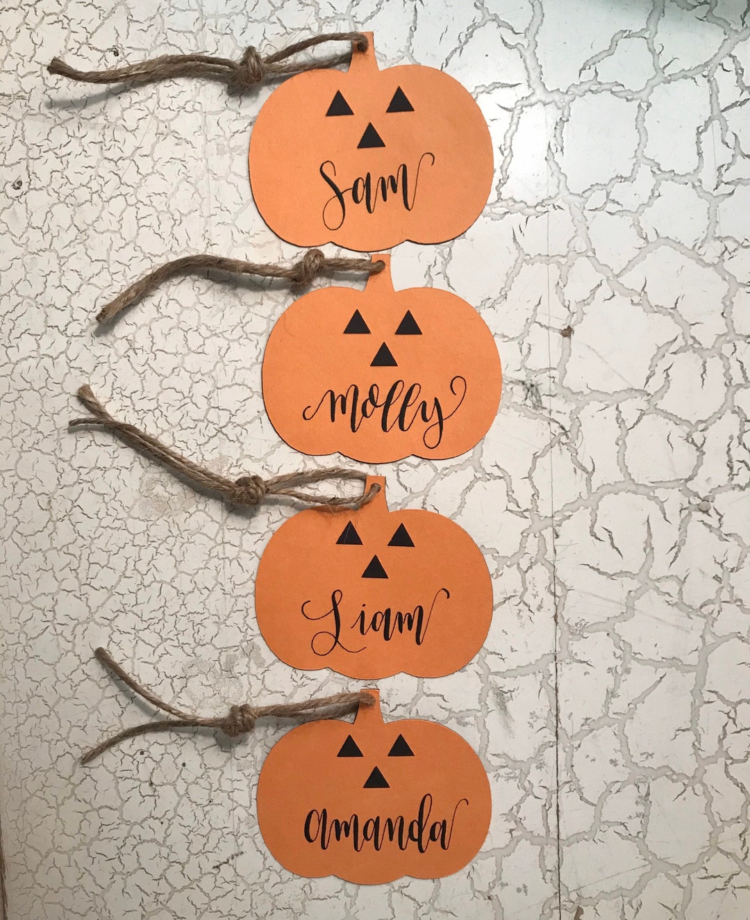 Custom Handmade Calligraphy Pumpkin/halloween Name Tags - Etsy