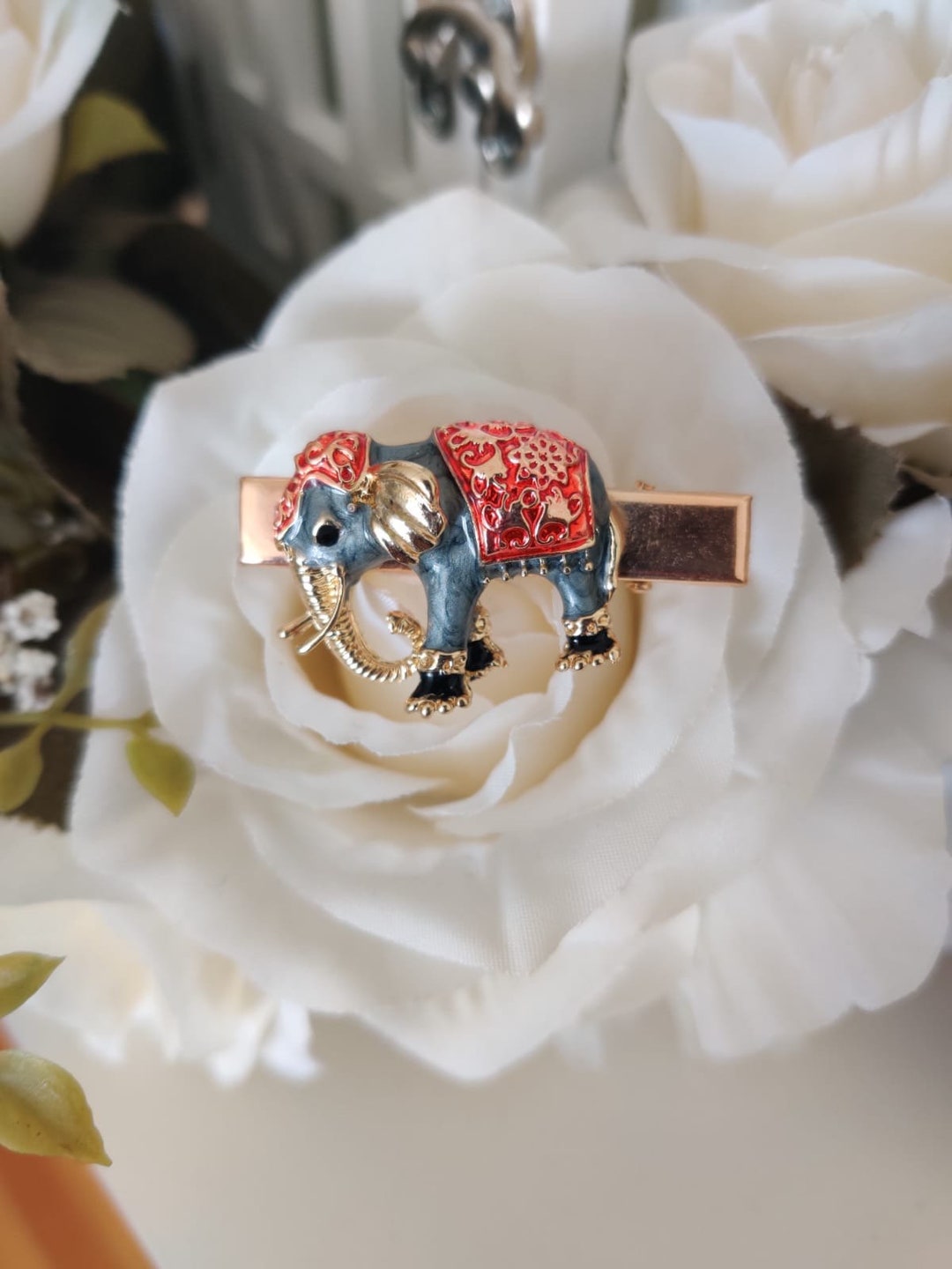 Elephant Hair Clip, Elephant Lovers, Rhinestone Hair Accessories ...