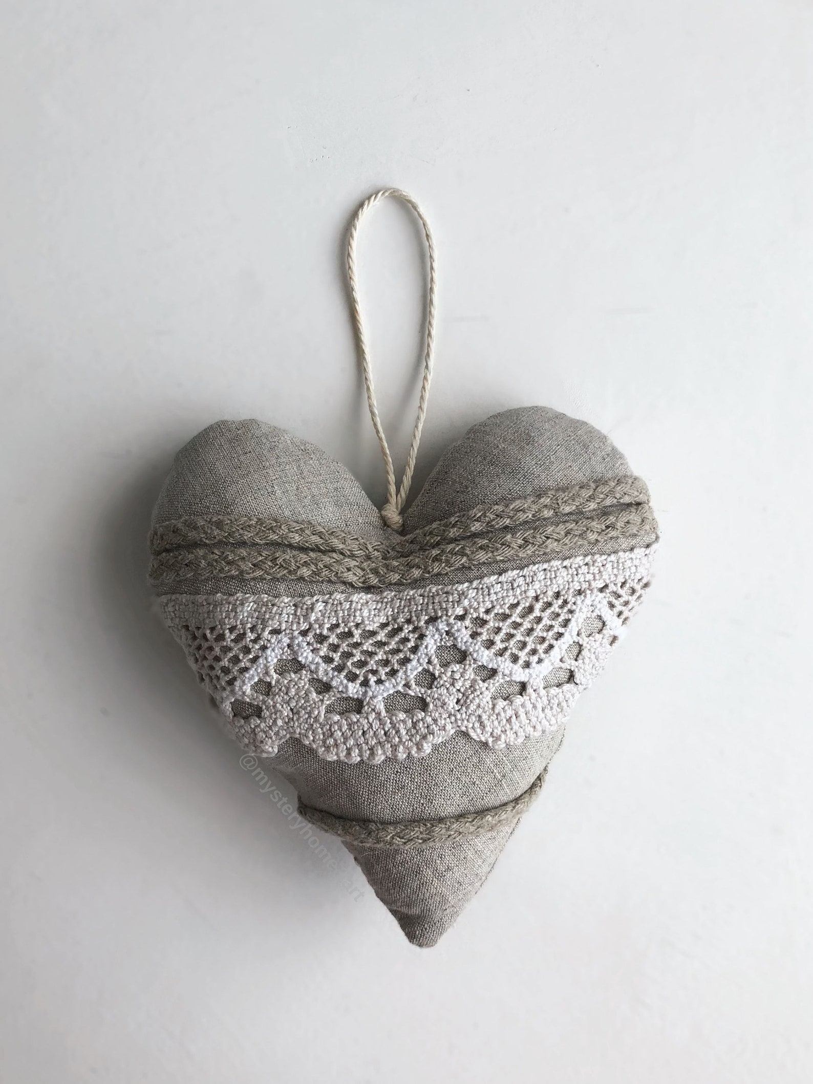 Fabric Hanging Heart, Scandi Style Home Decoration, Big Stuffed Heart ...