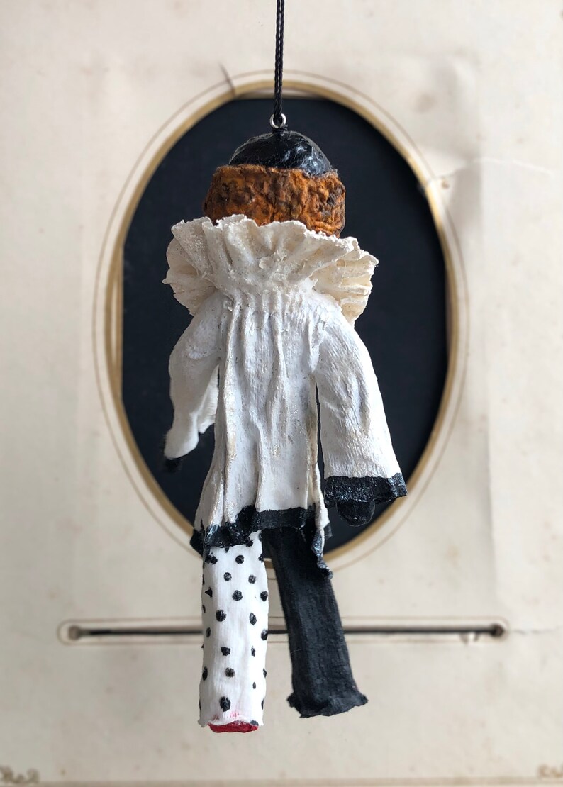 Boy Pierrot Ornament, Christmas Tree Spun Cotton Toy, Antique Style ...