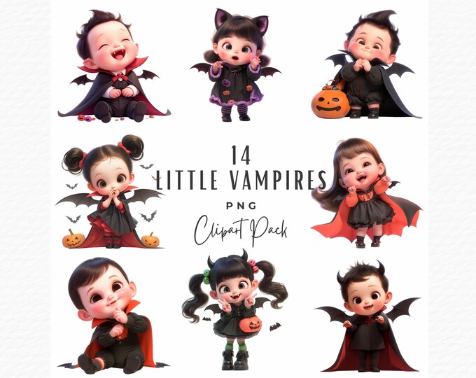 10 PNG Quirky Cute Vampire Clipart, Funny Whimsical Halloween ...