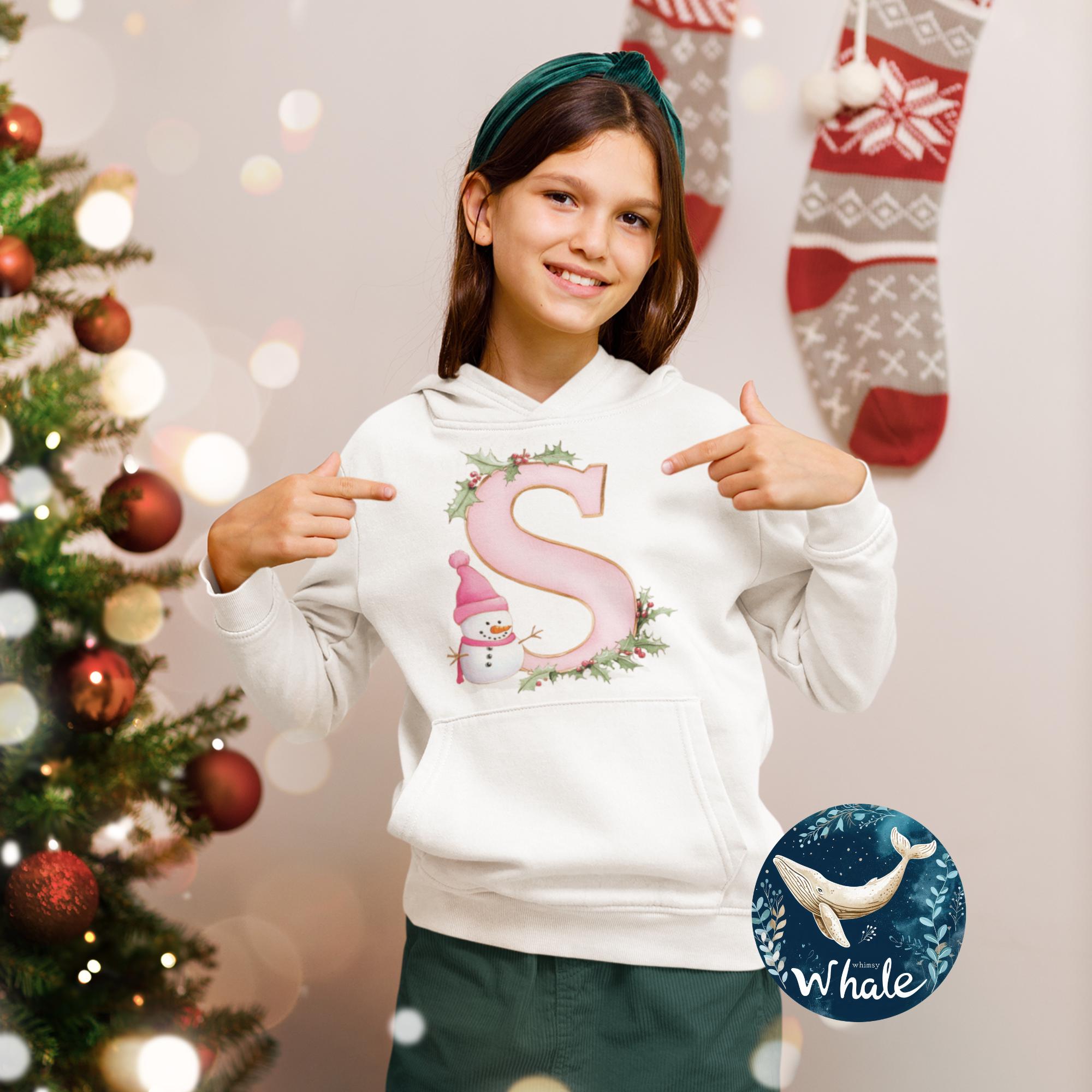 Christmas Alphabet and Numbers Clipart, Girly Pink Gold Christmas ...