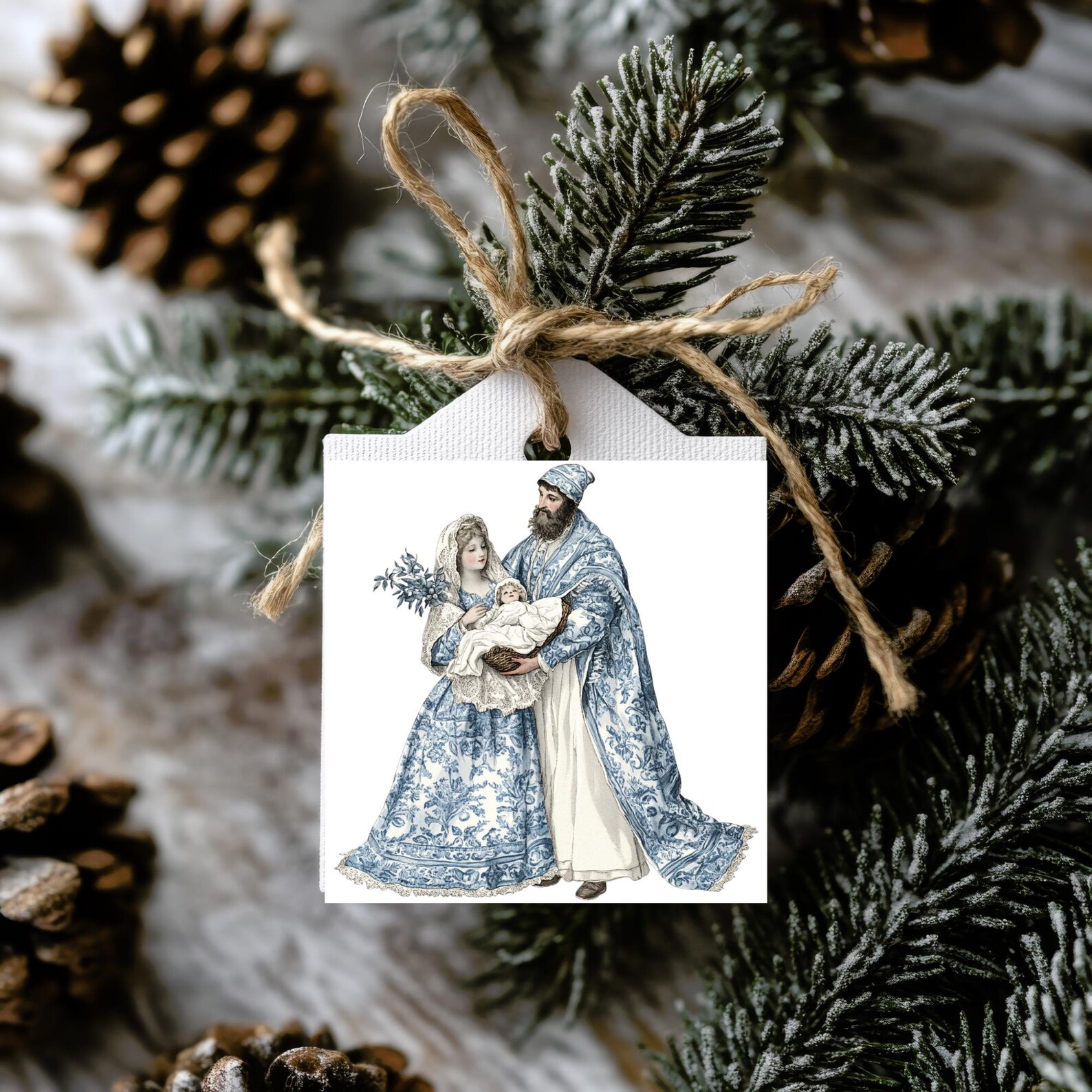 Christmas Toile Clipart, 28 Vintage Holiday Chinoiserie Blue & White ...