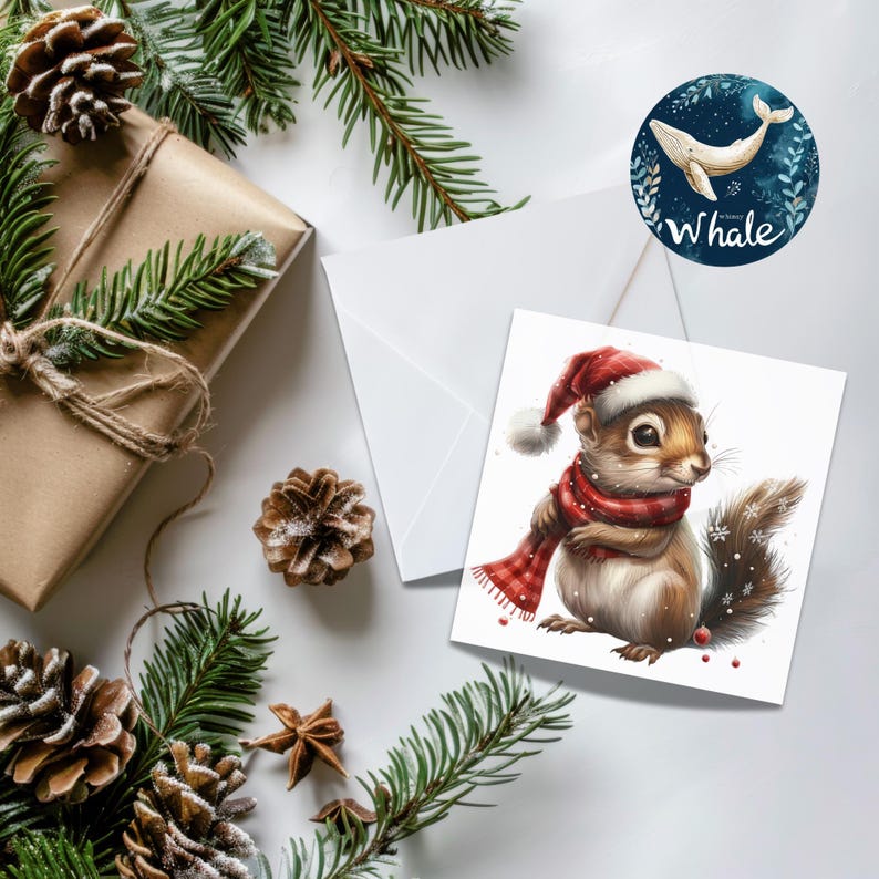 Christmas Squirrel Clipart Bundle | Watercolor Winter Holiday Cute ...