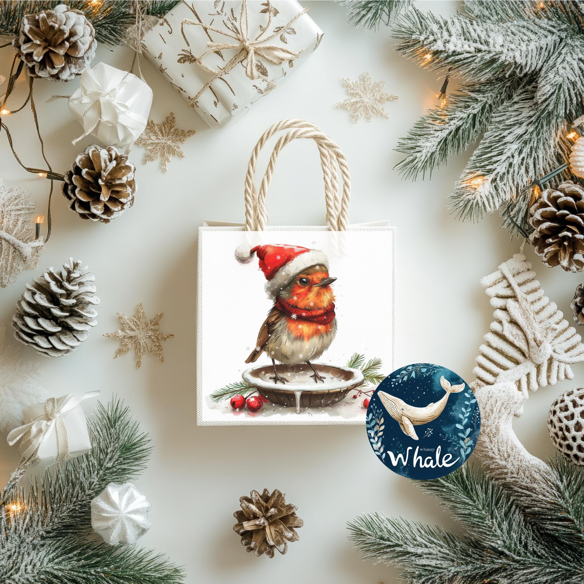 Christmas Robin Clipart Bundle Watercolor Winter Holiday Cute Robin ...