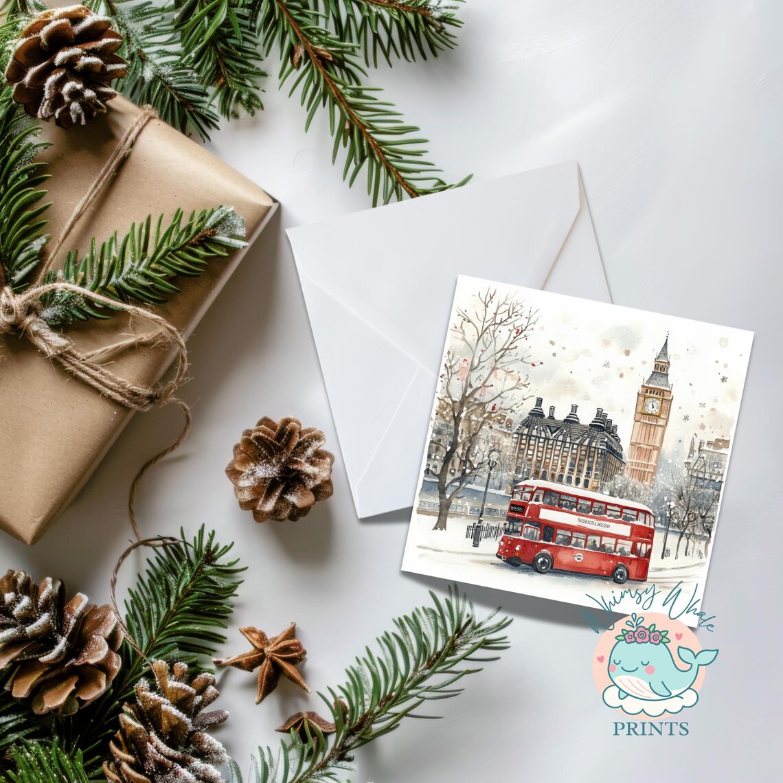 Clipart Winter in London | Watercolour Winter Wonderland Christmas in ...