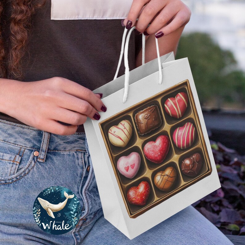 Caja de bombones con forma de corazón de acuarela, clipart, 14 cajas de ...