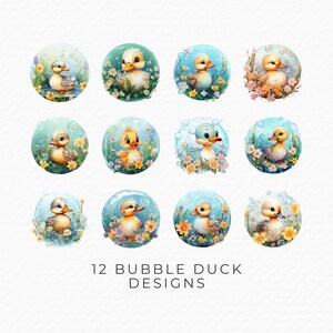 Rubber Duck Bubble Bath Clipart Bundle | Watercolor Bubble Duck Clipart ...