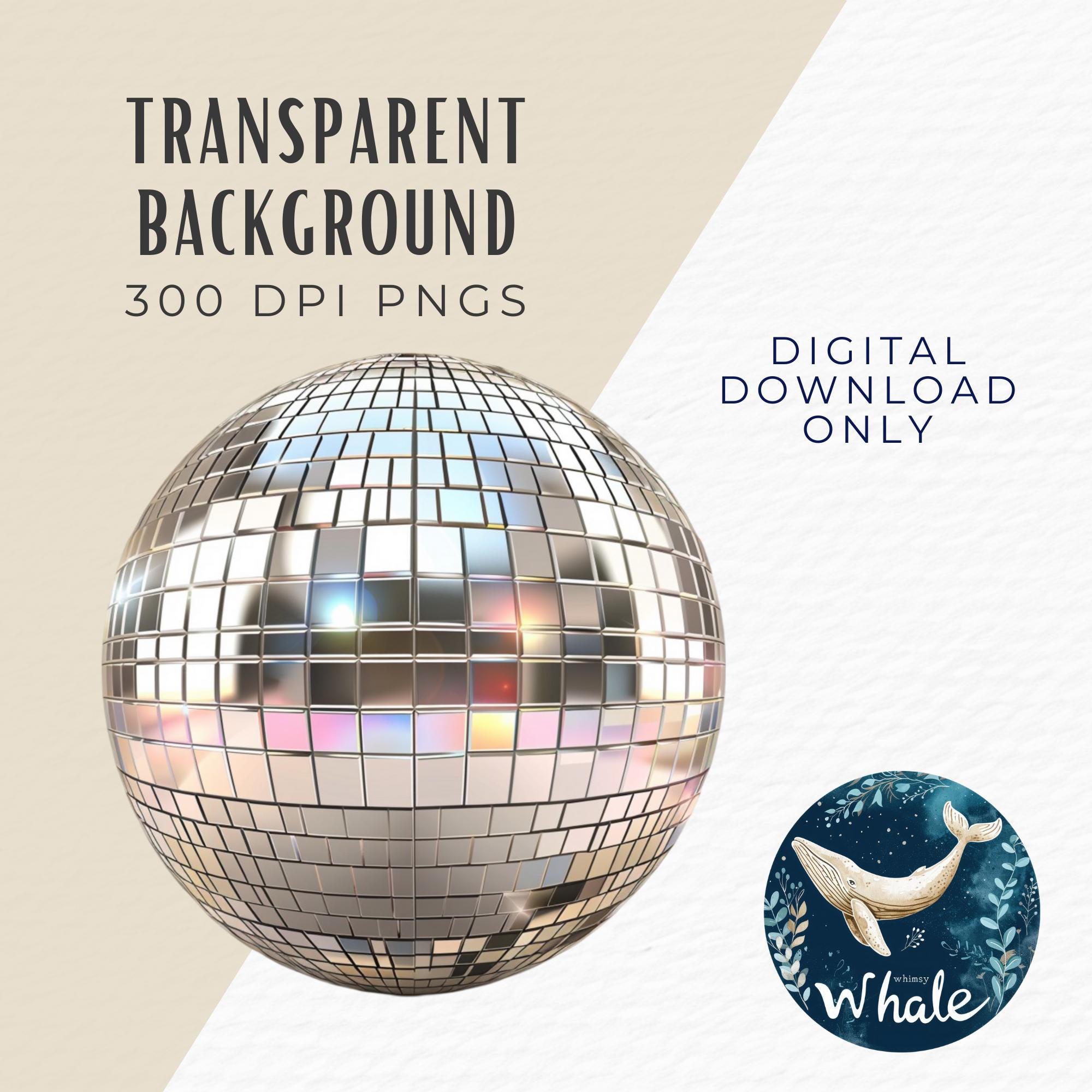 Silver Disco Ball Clipart Bundle | 18 Retro Mirror Ball PNG (digital ...
