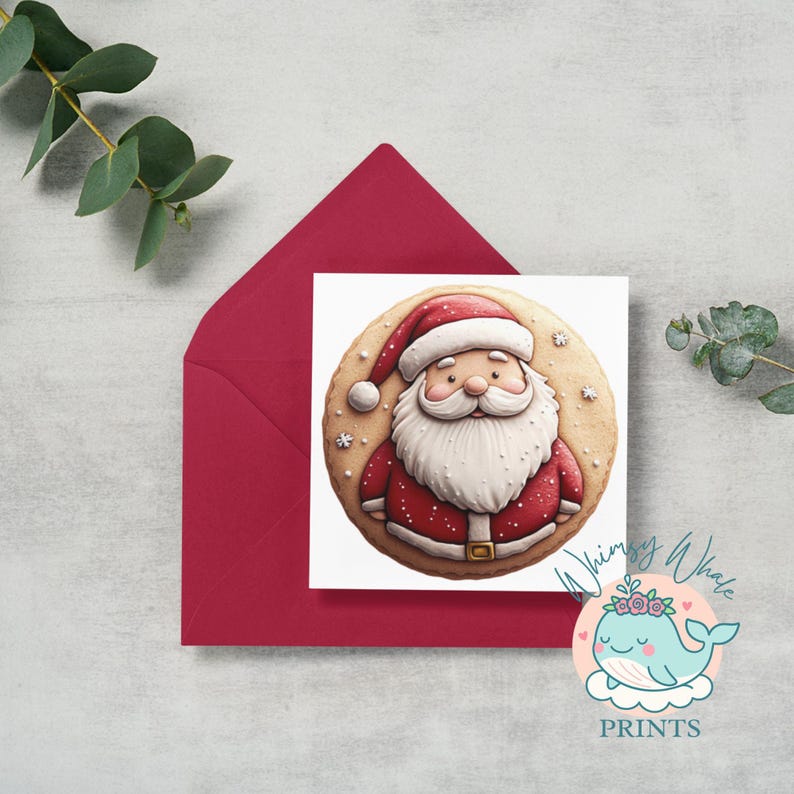 Santa Claus Cookie Clipart, Festive Christmas Cookie Graphics, Kawaii ...