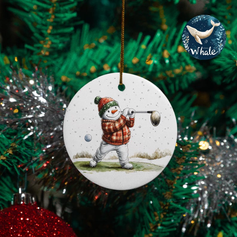 Golf Snowman Clipart Bundle, 14 Watercolor Christmas Winter Holiday ...