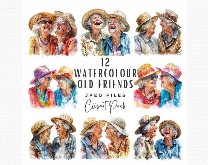 Funny Old Ladies Clipart, Elderly Clipart, Cute Grandma, Old Ladies PNG ...