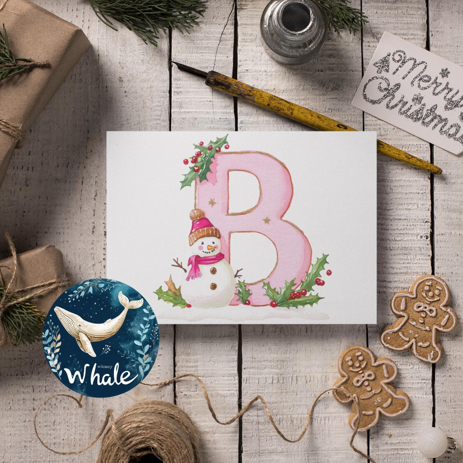 Christmas Alphabet and Numbers Clipart, Girly Pink Gold Christmas ...