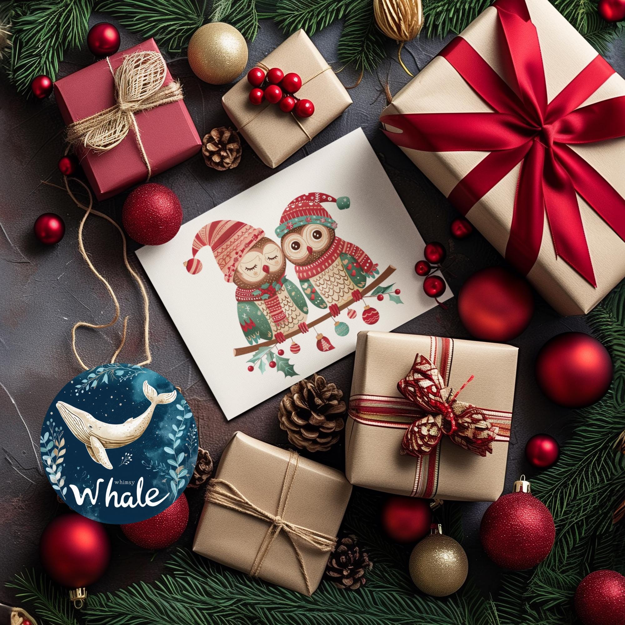 Christmas Owl Clipart Bundle Cute Holiday Owl Clipart Digital Download ...