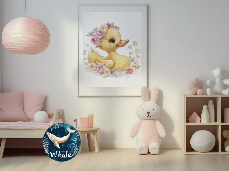 Rubber Duck Bubble Bath Clipart Bundle Watercolor Pink Floral Duck ...