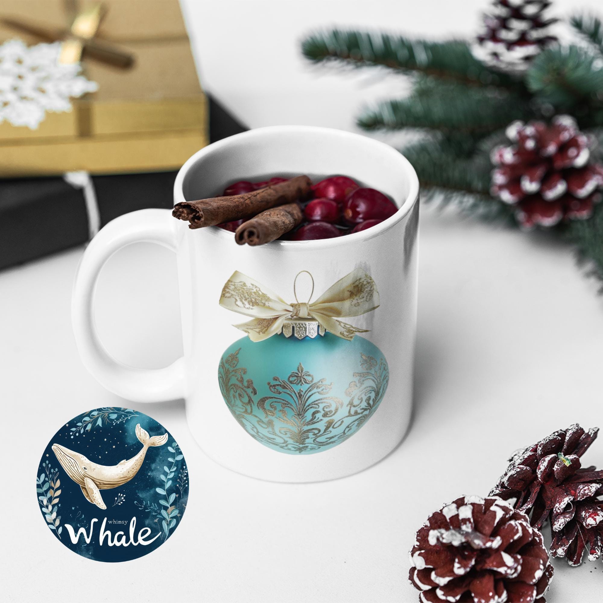 Rococo Christmas Clipart Bundle, 15 Cute Blue & Gold Rococo Christmas ...