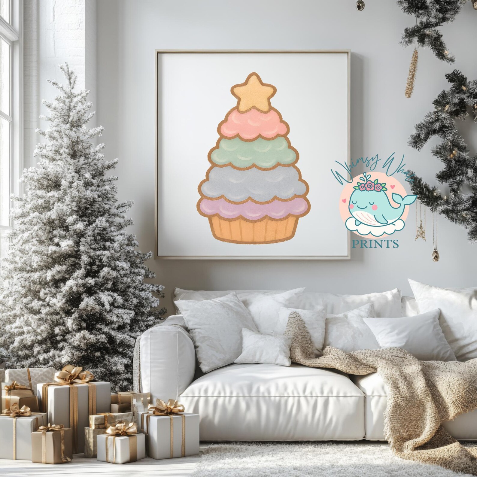 Pink Christmas Candyland Clipart, Cute Watercolor Sweets, Cakes, Ice ...